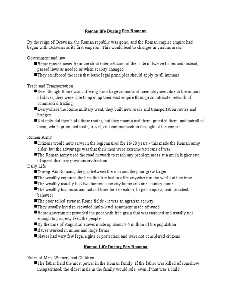 Roman Life During Pax Romana | PDF | Hannibal | Ancient Rome