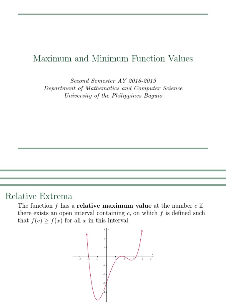 (3-1) Max and Min Values | PDF | Maxima And Minima | Algorithms
