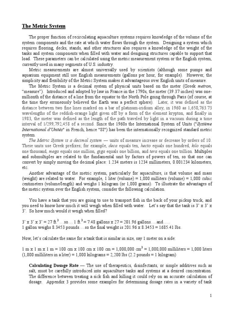 The Metric System | PDF | Parts Per Notation | International System Of ...