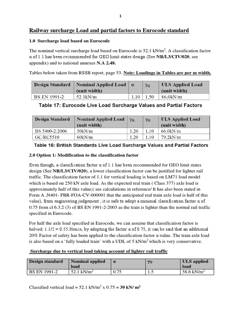 Railway Surcharge To EUROCODE | PDF | Rail Transport | Teaching Mathematics