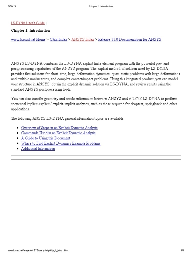 Ansys LS Dyna PDF | PDF | Elasticity (Physics) | Viscoelasticity