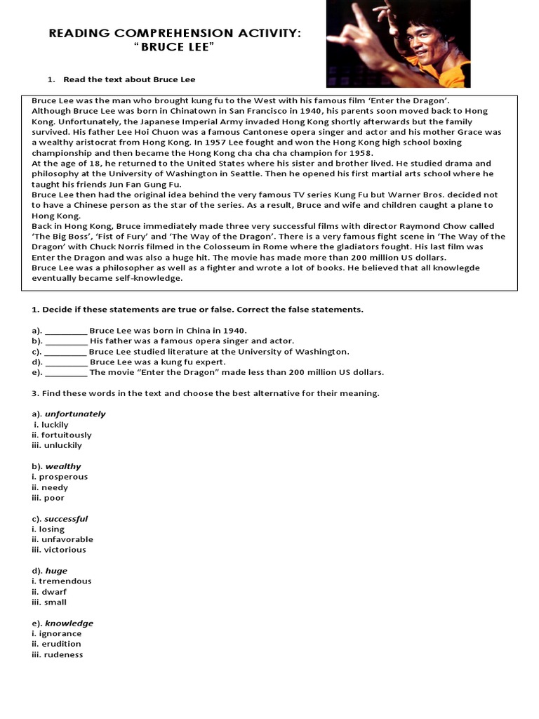 Bruce Lee: A Reading Challenge | PDF | Classics
