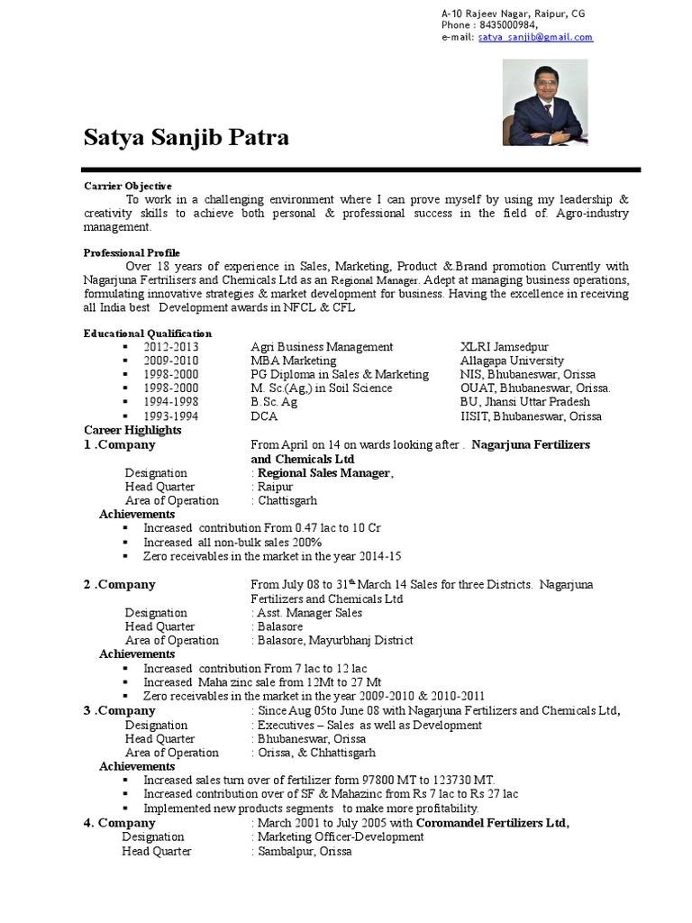 Satya Sanjib Patra CV | PDF | Inventory | Marketing