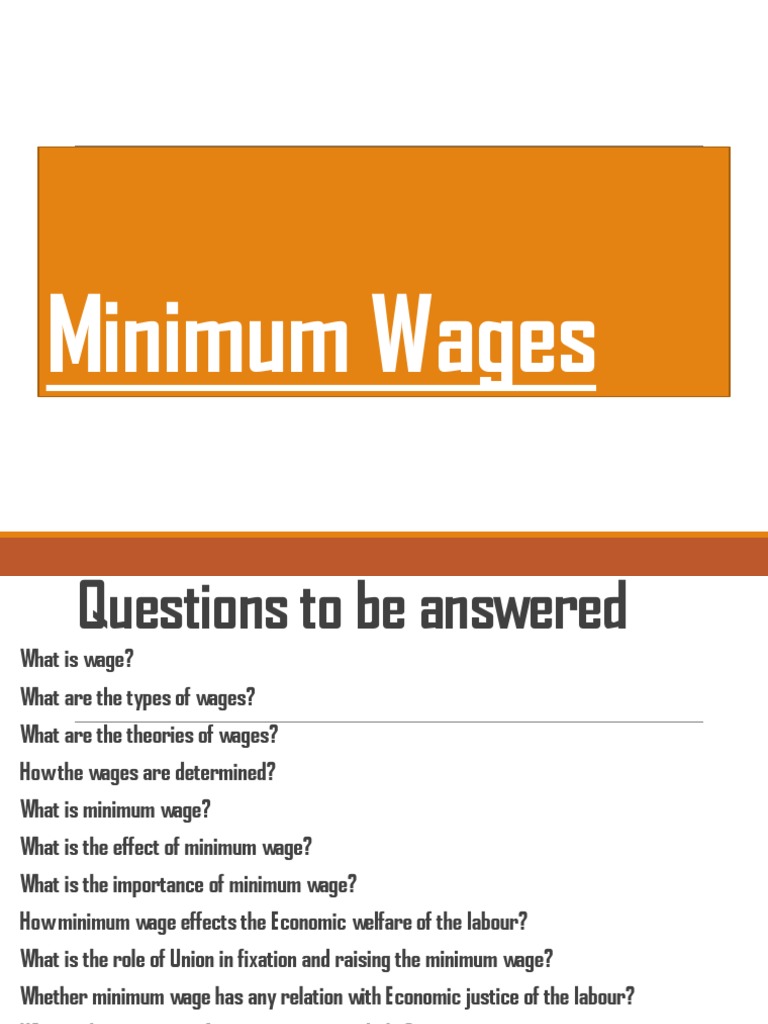 Minimum Wages | PDF | Minimum Wage | Labour Economics
