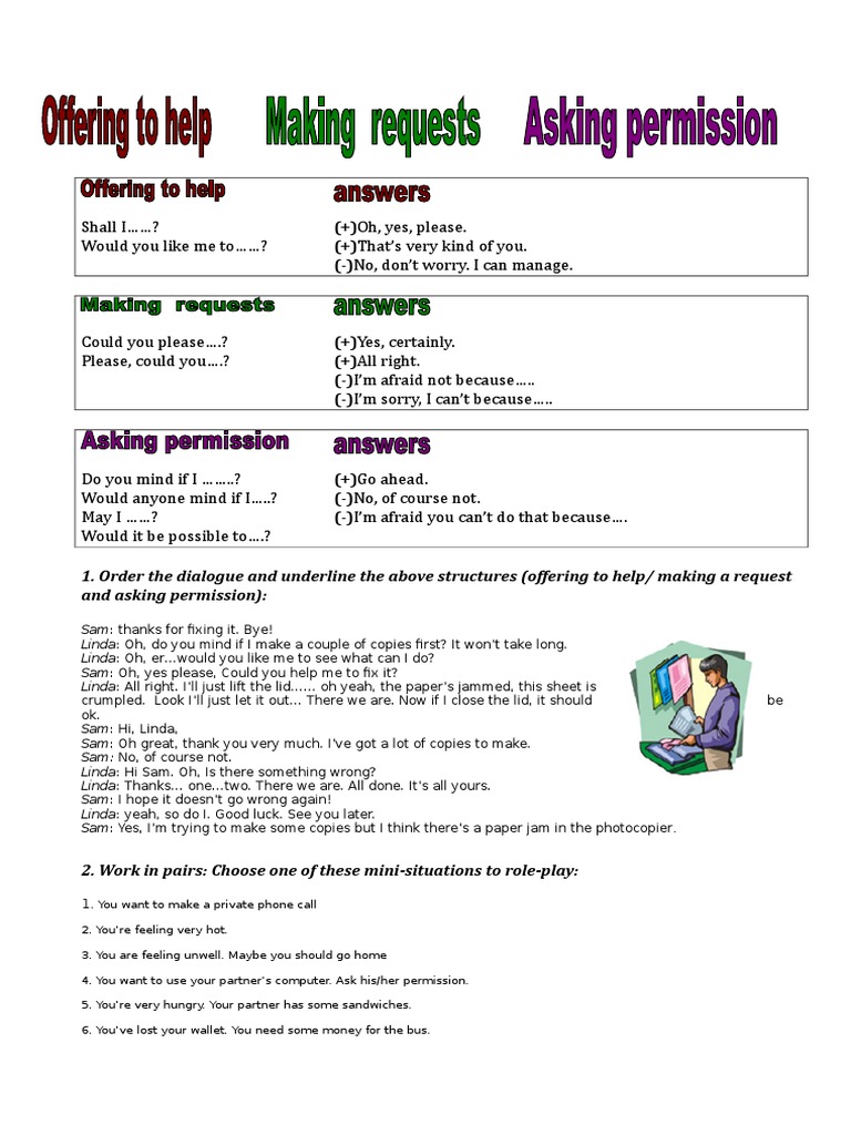 Offering To Help Making Requests and Asking Permis Fun Activities Games ...