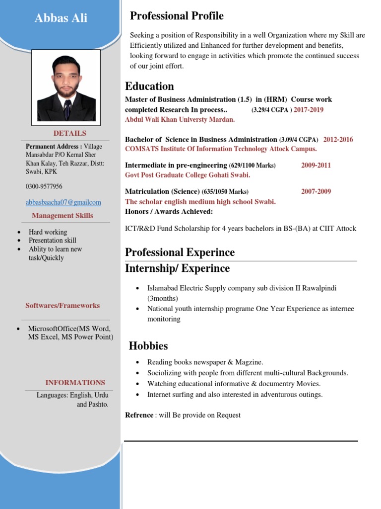 Abbas Baacha-Cv PDF | PDF | Behavior Modification | Learning