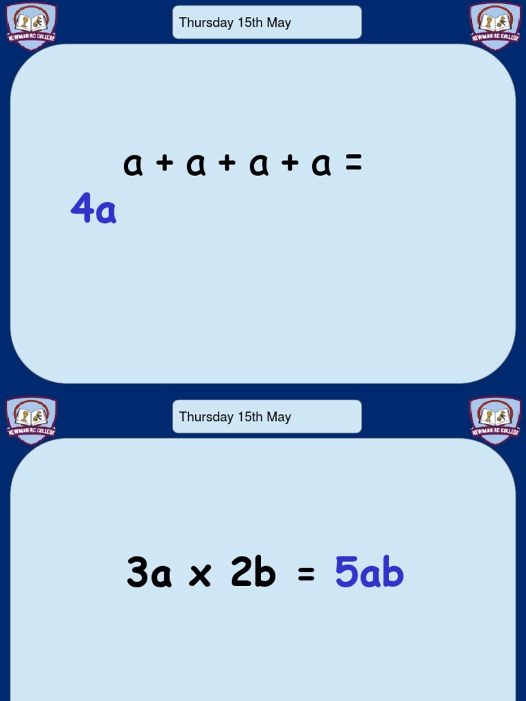 Algebra Collecting Like Terms | PDF | Algebra | Teaching Mathematics