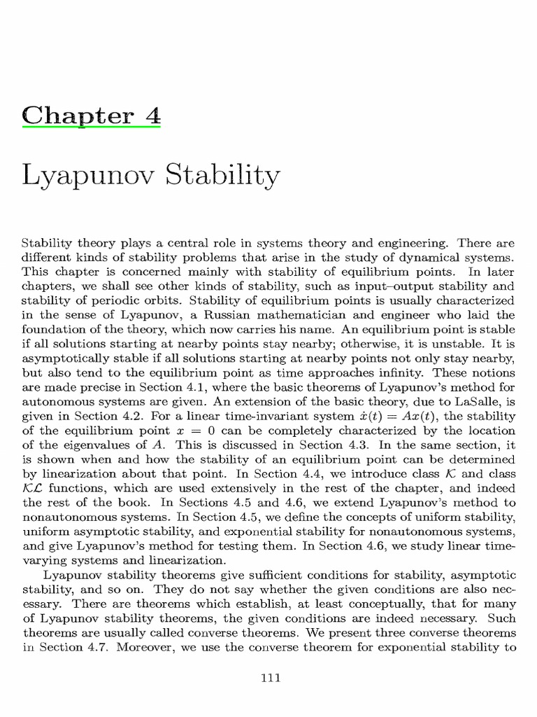 Pages From CH4 Hassan K. Khalil - Nonlinear Systems PDF | PDF