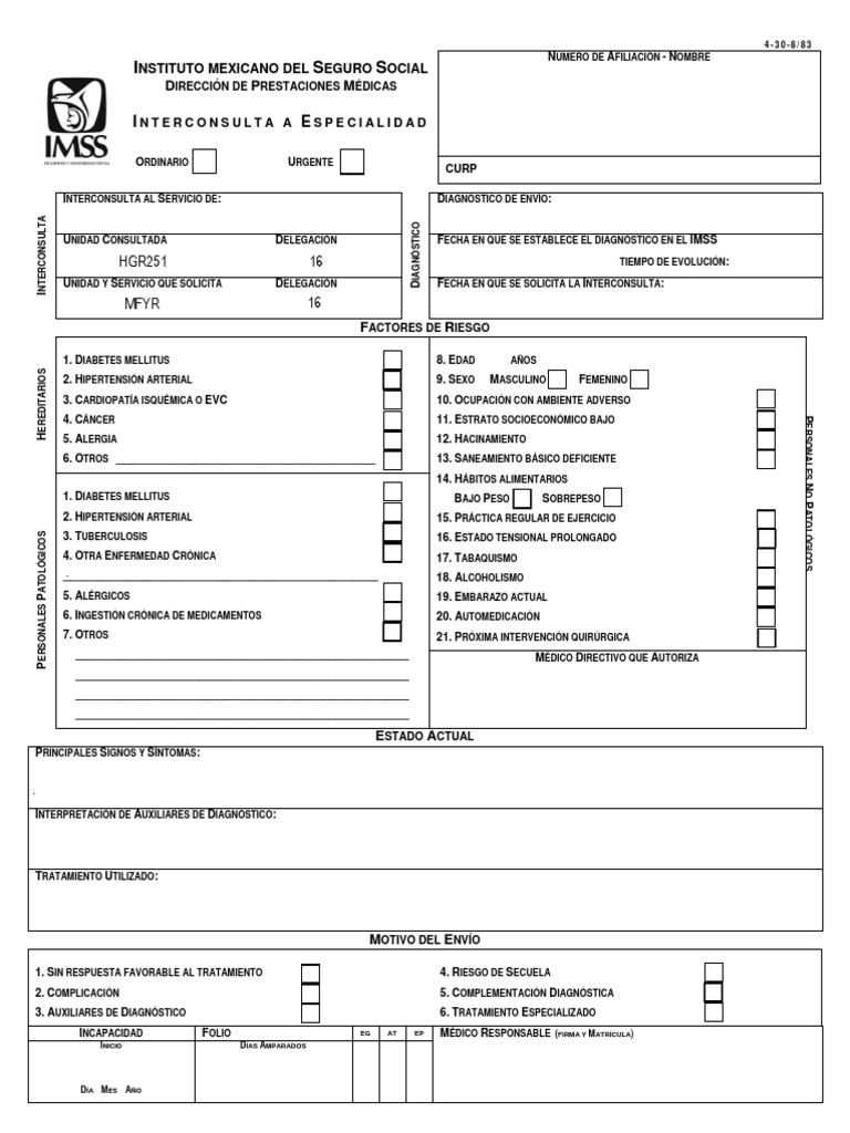 Interconsulta a Especialidad Imss | Hipertensión | Alergia