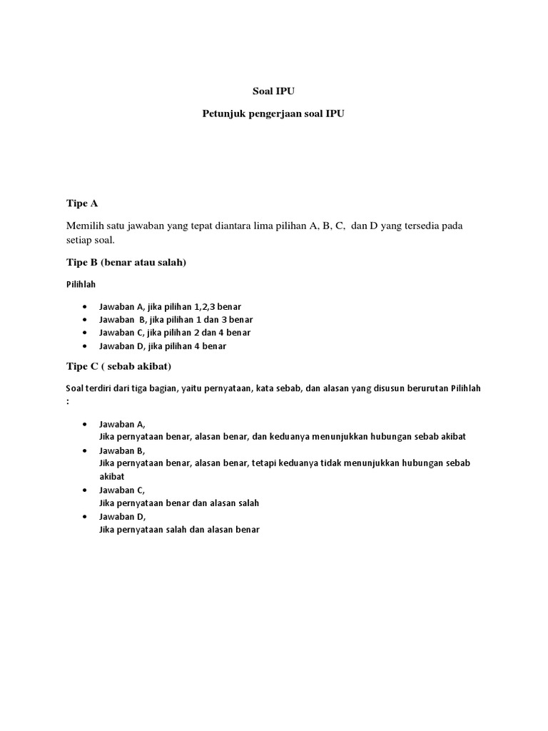 Contoh Soal IPU | PDF