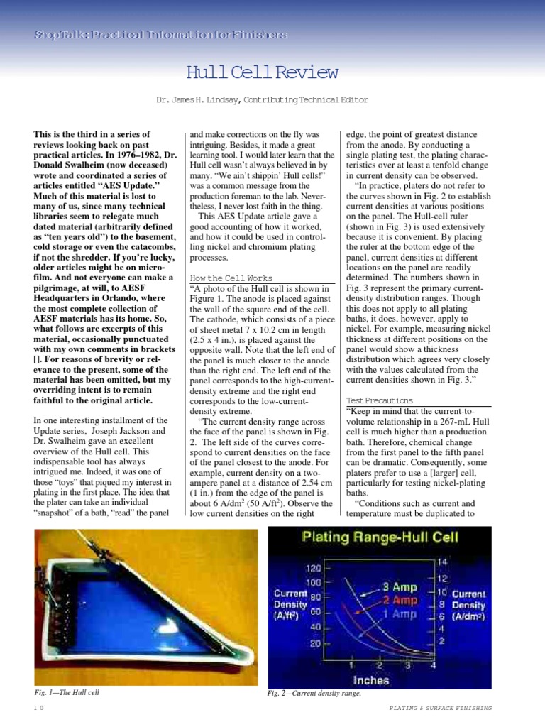 Hull Cell Review PDF | PDF | Zinc | Chromium
