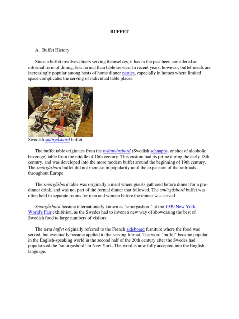 Buffet | PDF | Buffet | Meal