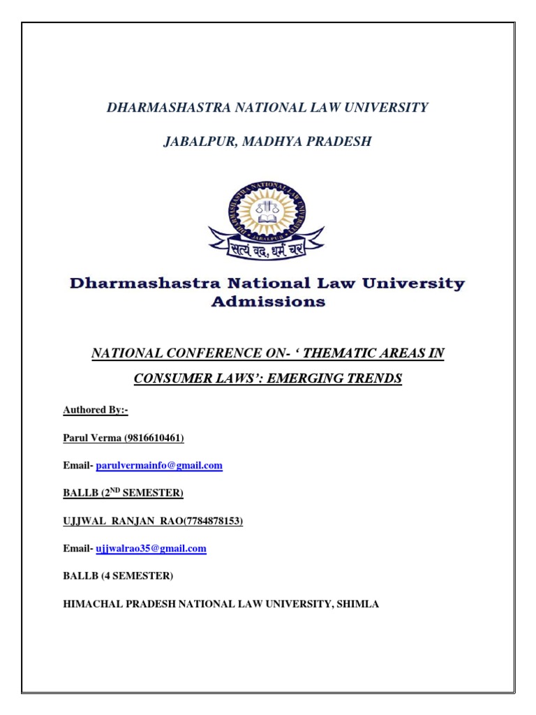 Dharmashastra National Law University | PDF | Consumerism | Consumer ...