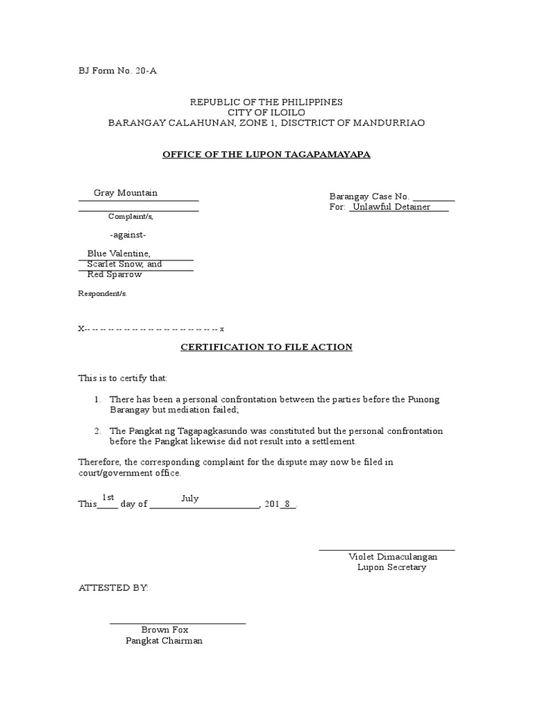 Certificate To File Action | PDF | Finance & Money Management | Social ...