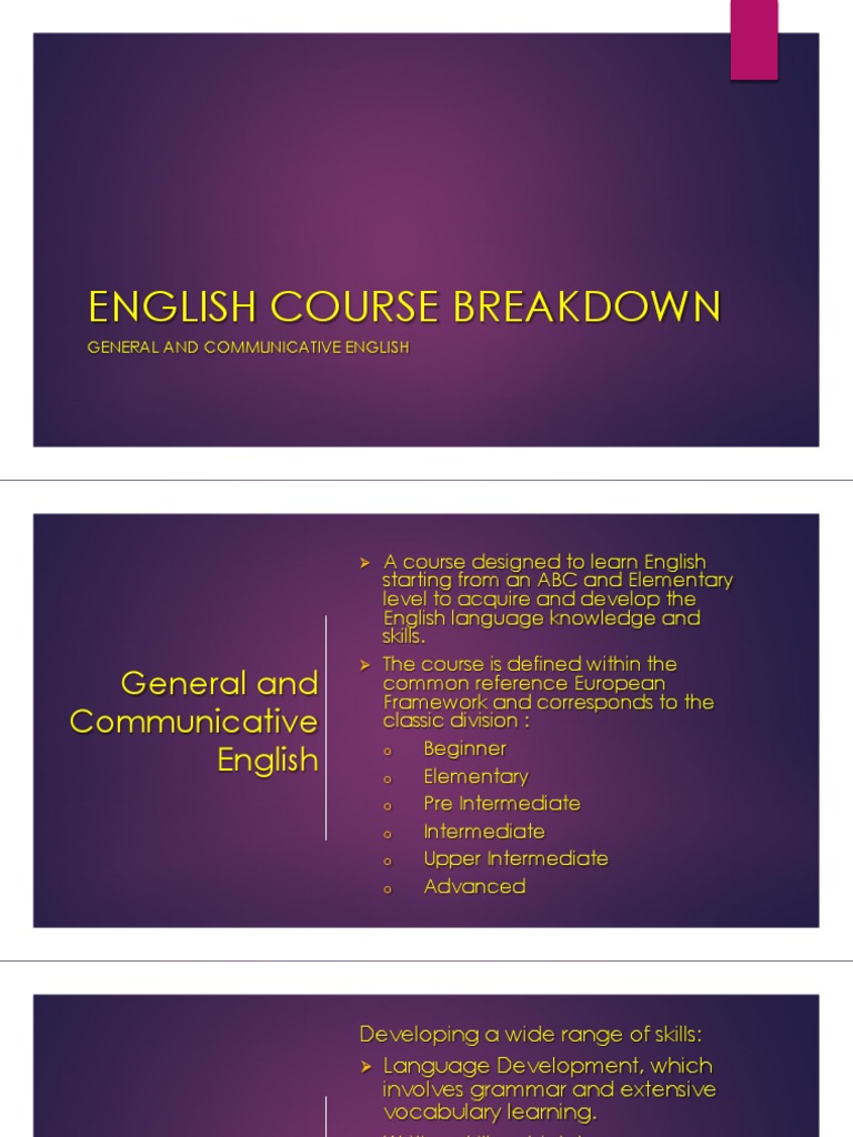Comprehensive English Course Overview | PDF | English Language | Fluency