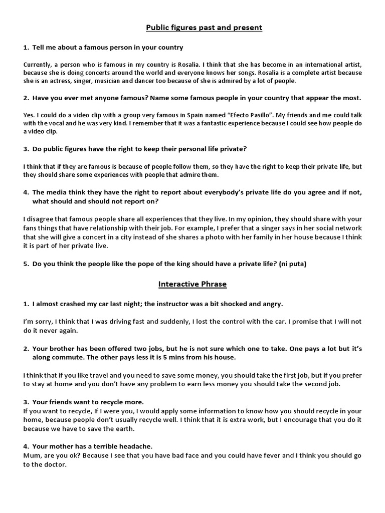 Public Figures Past and PresentInteractive Phrase | PDF