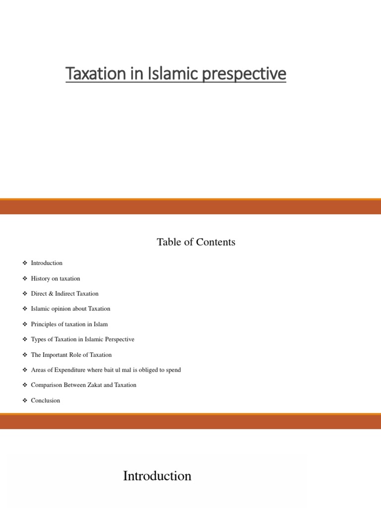 Taxation in Islamic Prespective | PDF | Taxes | Income Tax