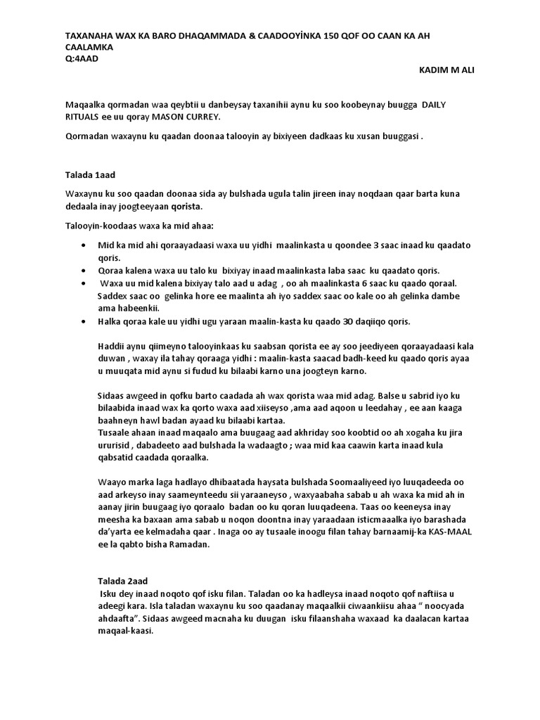 Taxanaha Buuga Qeybtii 4aad | PDF