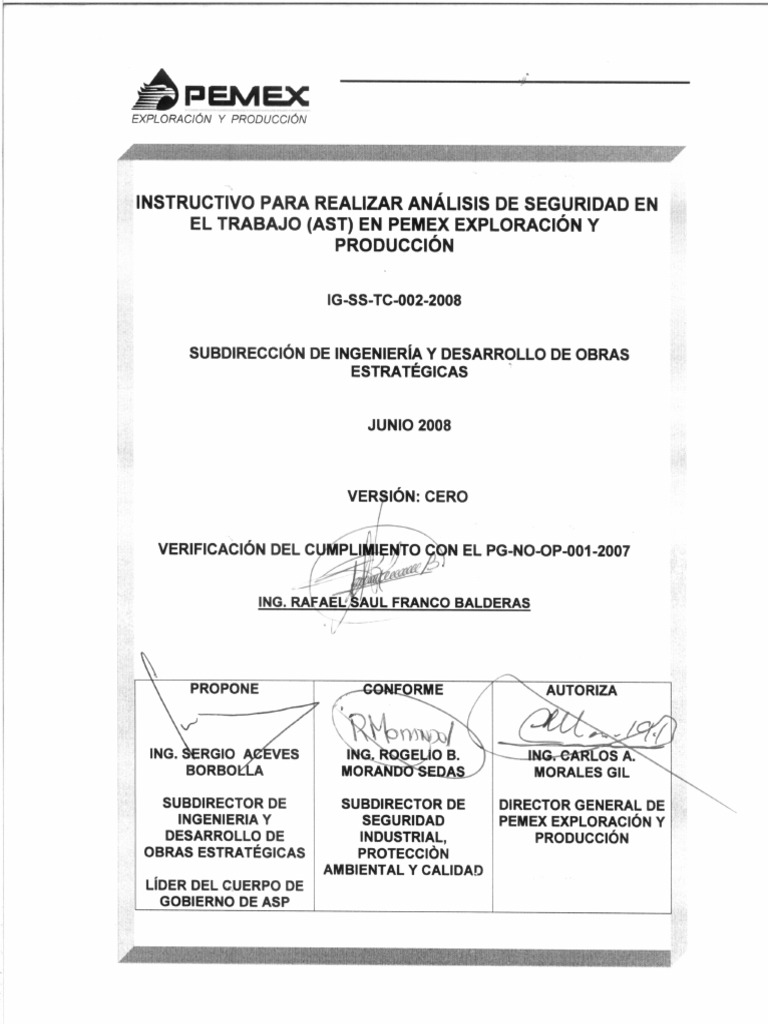 Instructivo Ast Ig-Ss-Tc-002-2008 PDF | PDF