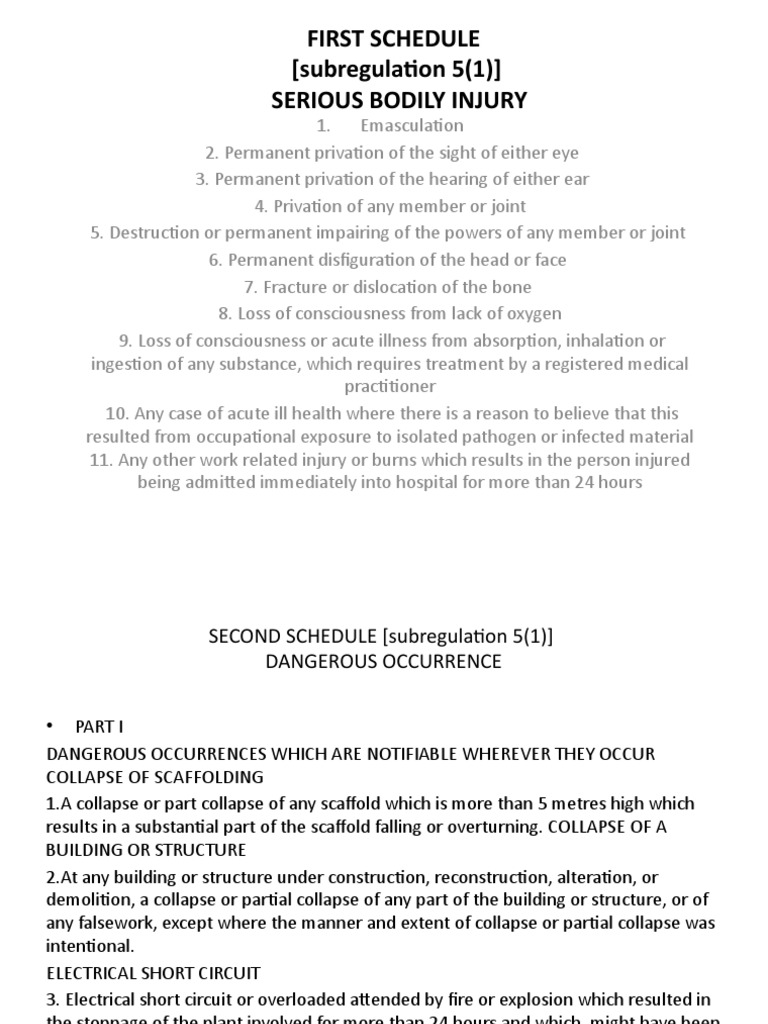 Classification and Description of Serious Bodily Injuries and Dangerous ...