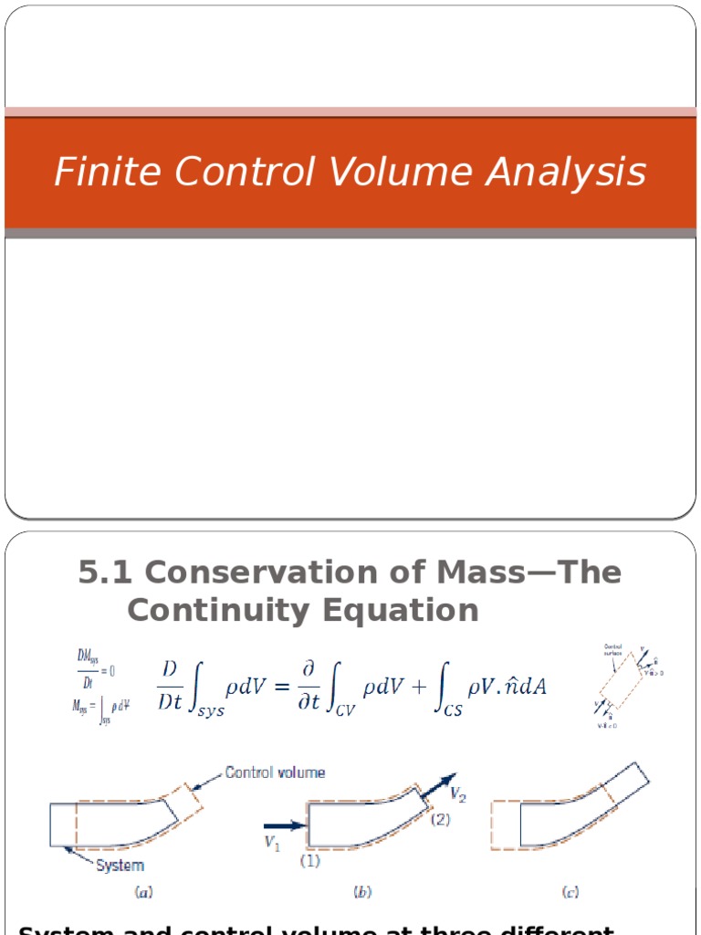 Finite Control Volume Analysis in Fluid Mechanics | PDF | Fluid ...