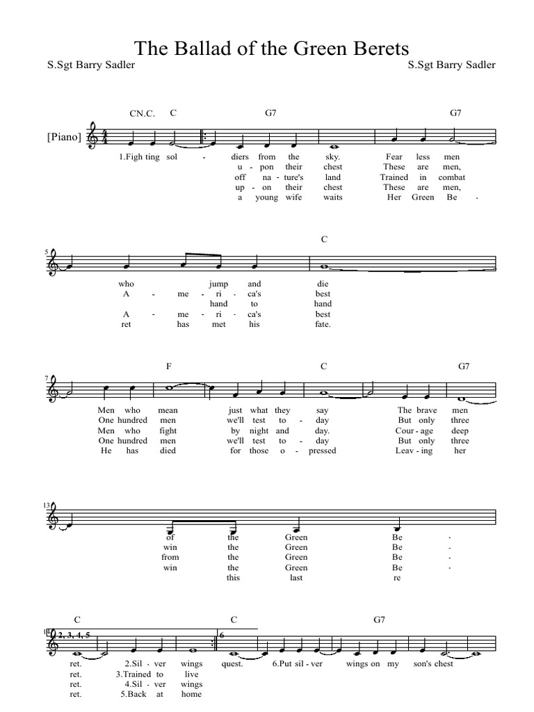 Ballad of The Green Berets | PDF | Violence | Unrest