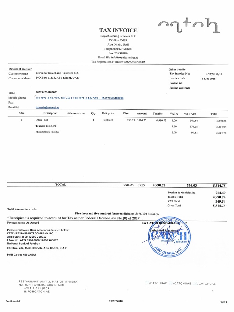 Catch Invoice 00161 | PDF