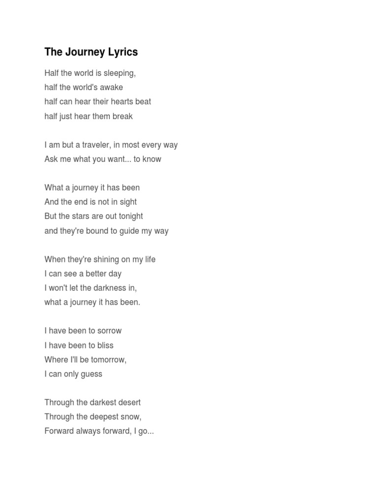 The Journey Lyrics | PDF