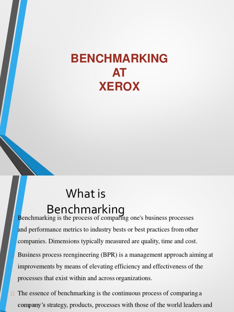 Benchmarking at Xerox | PDF | Benchmarking | Business Process