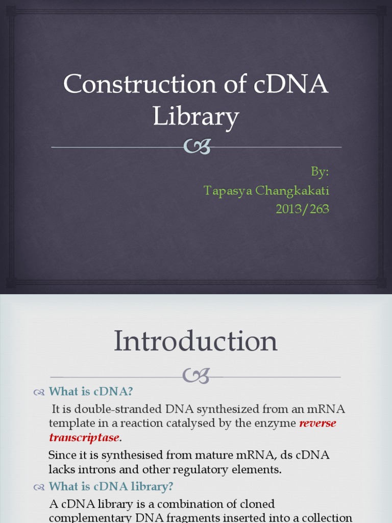 Construction of cDNA Library | PDF | Complementary Dna | Primer ...