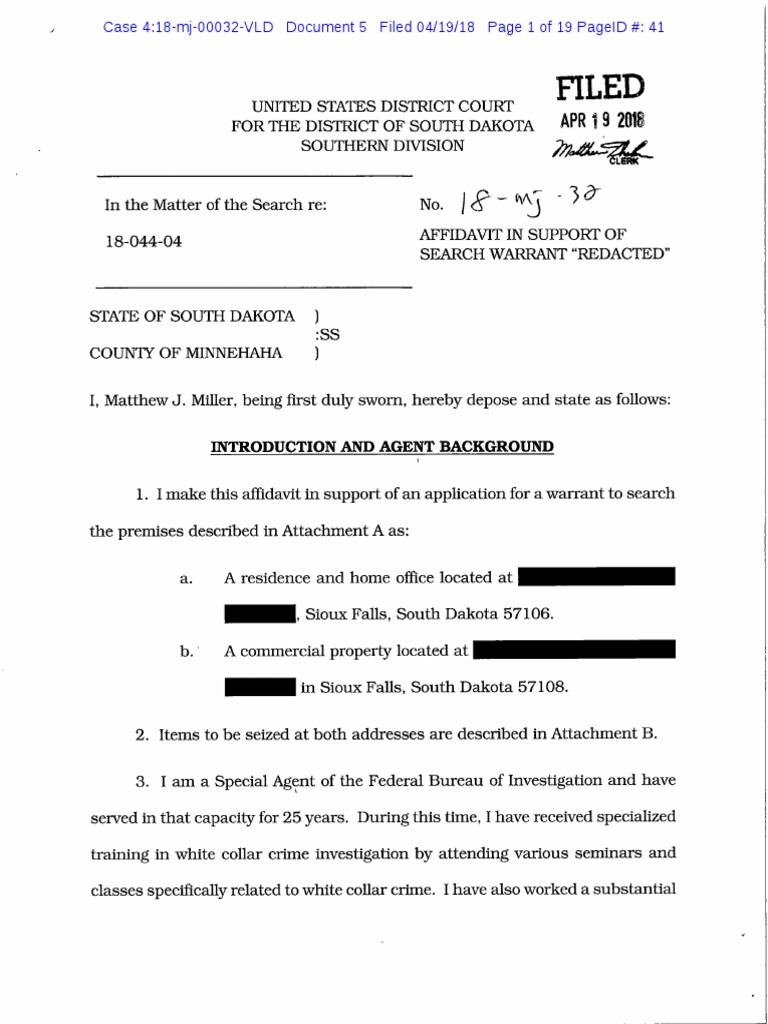 Search Warrant Paul Erickson | PDF | Cheque | Investing