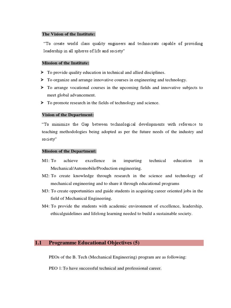 Mechanical Engineering Program Overview | PDF | Engineering ...