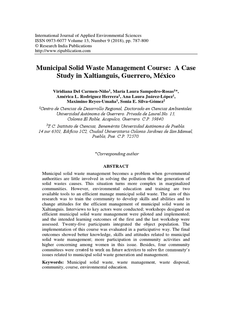 Municipal Solid Waste Management Course | PDF | Waste Management ...