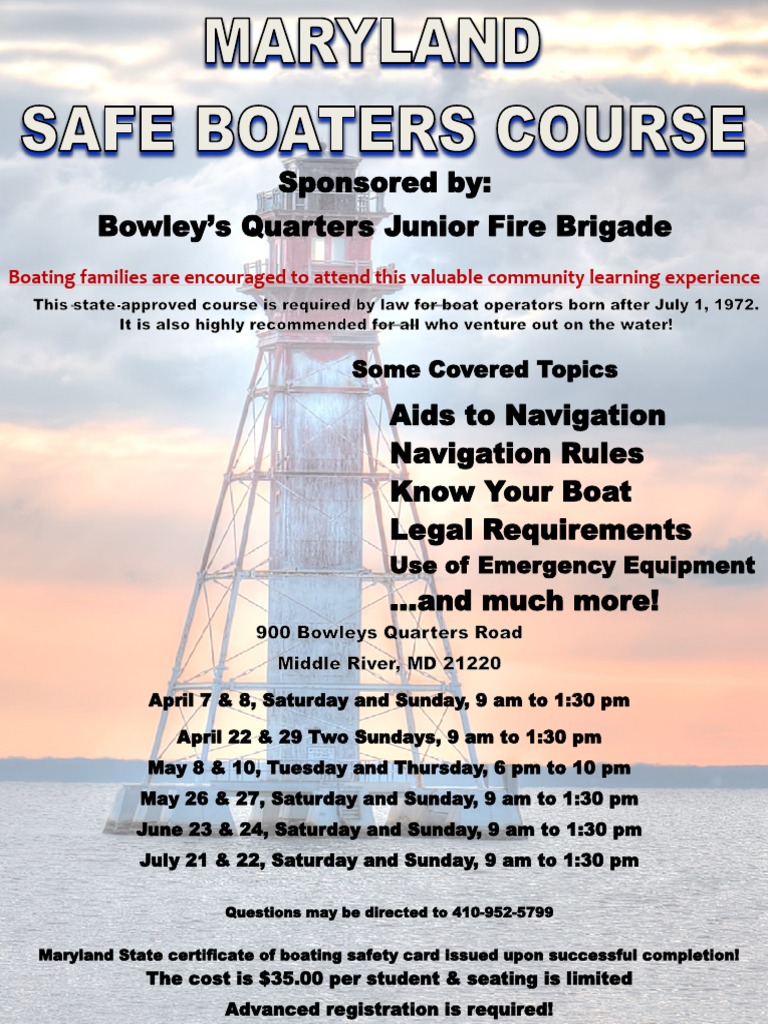 Maryland Safety Boaters Course | PDF
