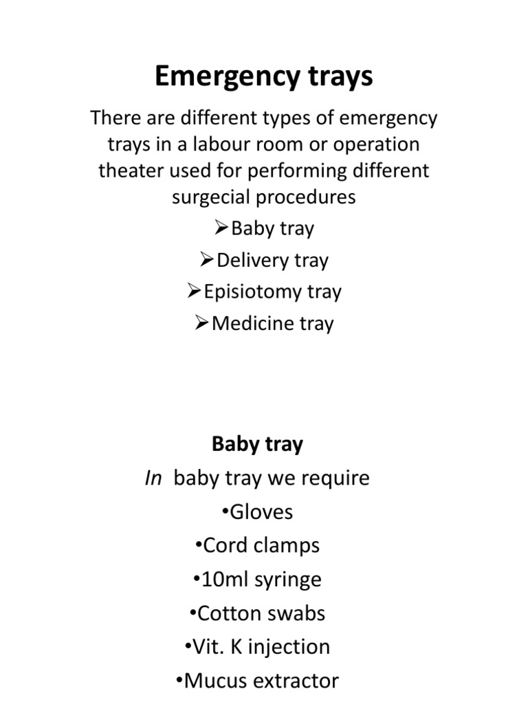 Emergency Trays | PDF