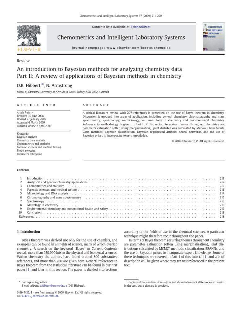An Introduction To Bayesian Methods For Analyzing Chemistry Data Part 2 ...