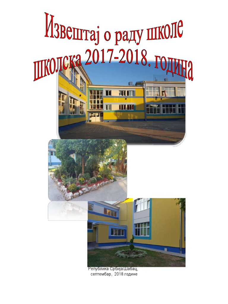 Izvestaj o Radu Skole Jevrem Obrenovic 2017 2018 PDF | PDF