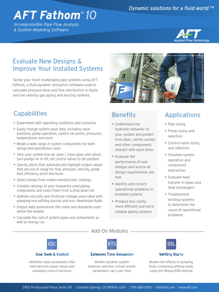 AFT Fathom 10 Data Sheet | Download Free PDF | Pump | Fluid Dynamics