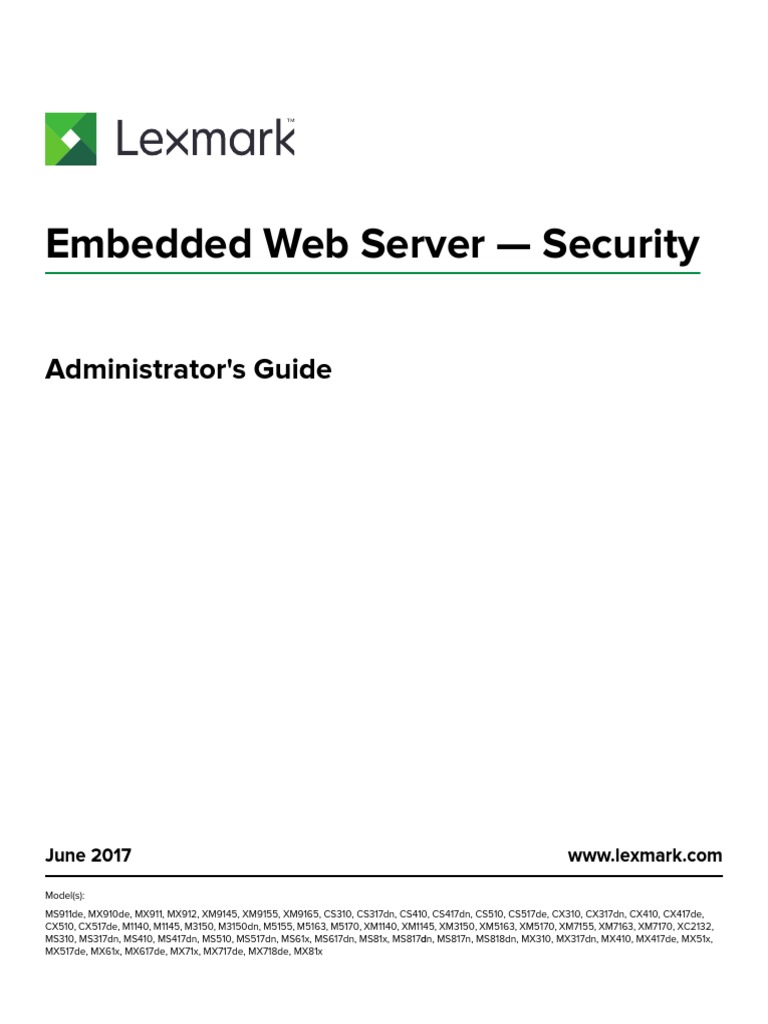 Lexmark EWS WC Security AdminGuide en | PDF | Active Directory ...