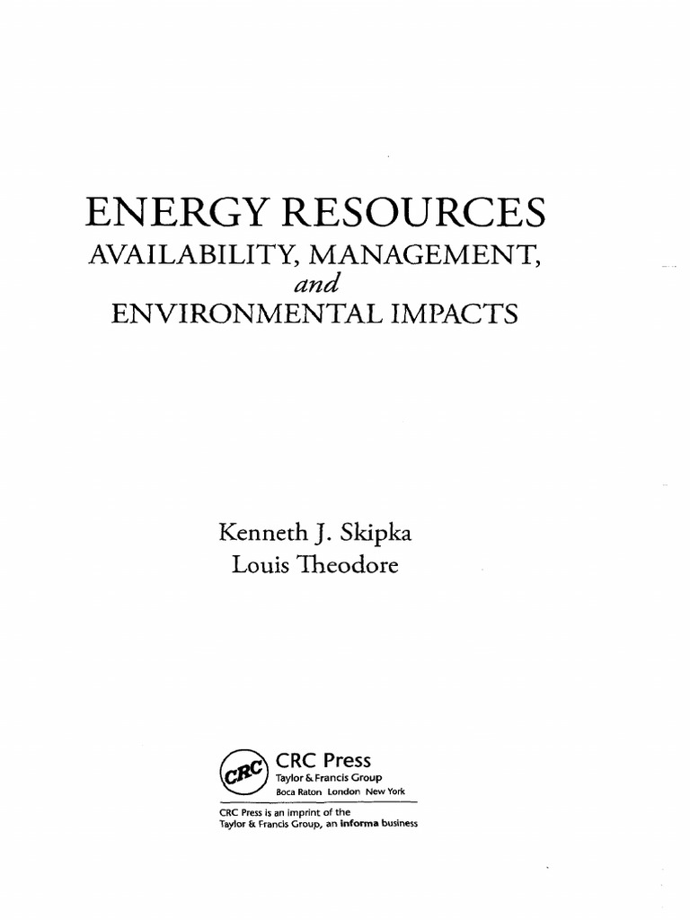 Energy Resources Availability Management and Environmental Impacts ...