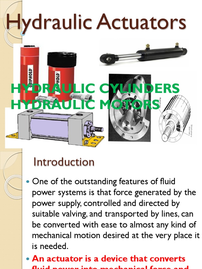 Lec-4 Hydraulic Actuators | PDF | Rotating Machines | Machines