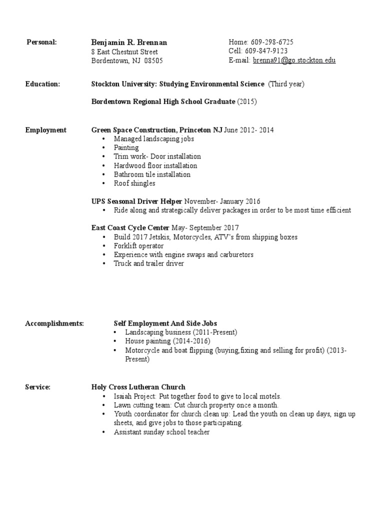 Bens Resume Wordd | PDF | Art