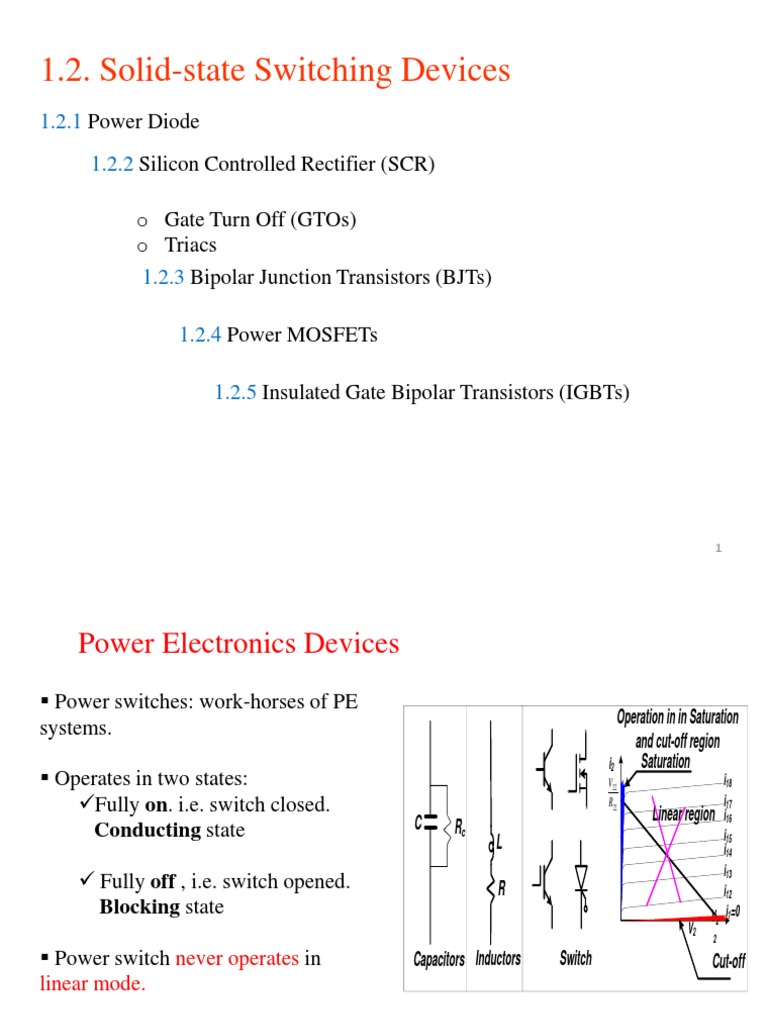 1.2. Solid-State Switching Devices | PDF | Bipolar Junction Transistor ...