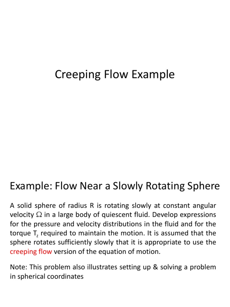 Creeping Flow Near A Rotating Sphere PDF | PDF | Fluid Dynamics ...