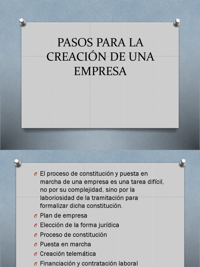 PASOS PARA LA CREACIÓN DE UNA EMPRESA.pptx | Marketing | Business