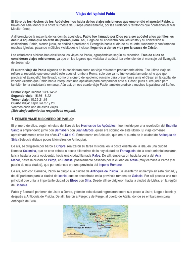 Viajes Del Apóstol Pablo | PDF | Bernabé | Pablo el apóstol