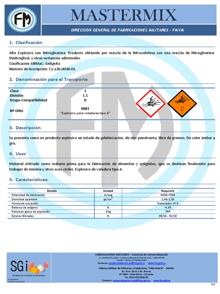 Gelignita: Explosivo para Voladuras A | PDF | Naturaleza | Materiales