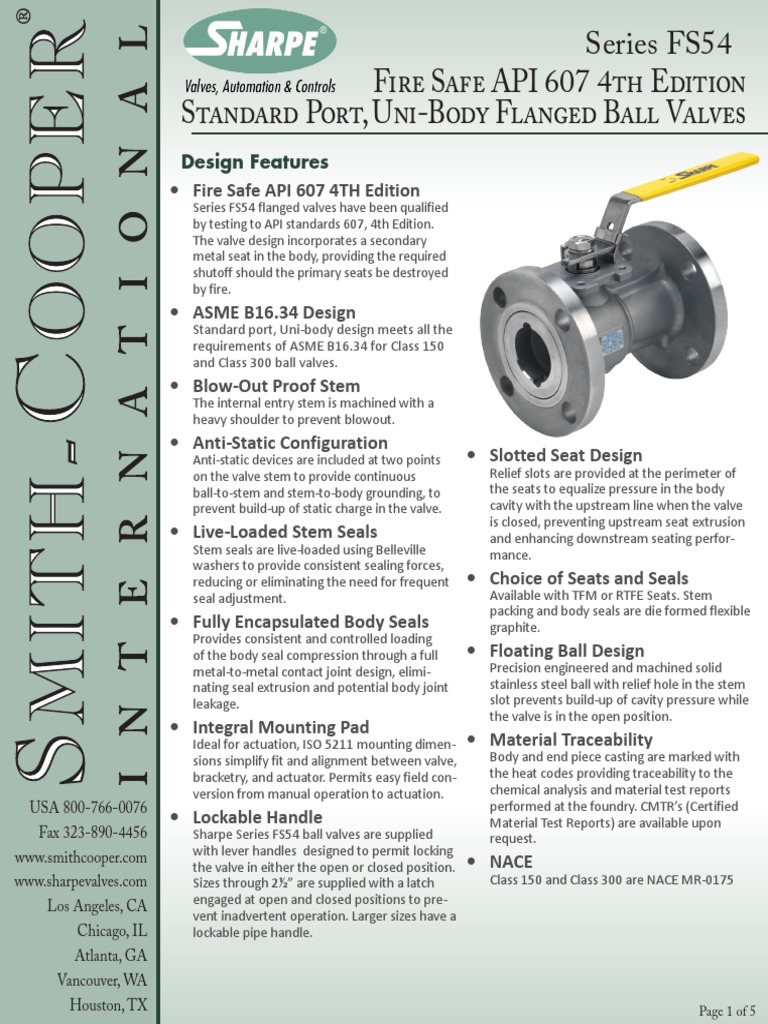 Valvula de Bola-API 607-Series Fs54 | PDF | Valve | Mechanical Engineering