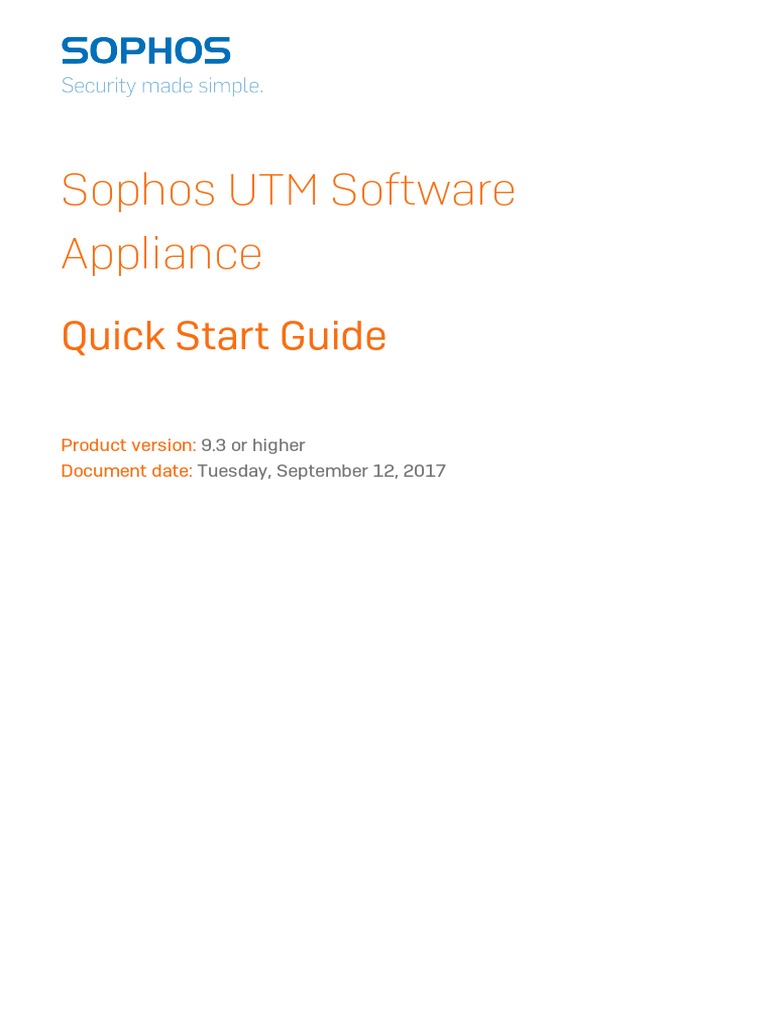 Sophos UTM Software Appliance: Quick Start Guide | PDF | Ip Address ...