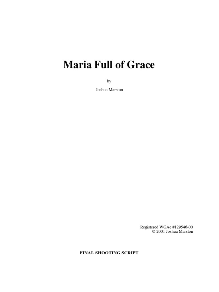 Maria Full of Grace Script | PDF | Leisure | Nature